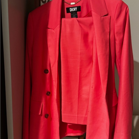 Dkny | Jackets & Coats | Dkny Pink Blazer Tailored Suit Pants And ...